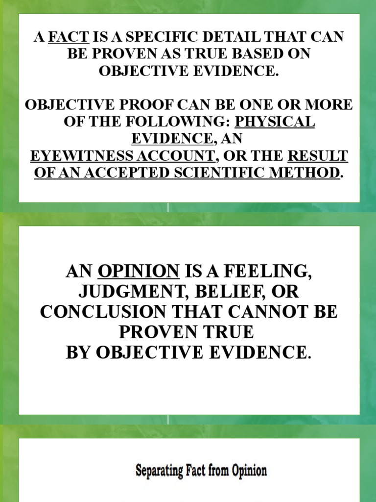Grade 7 - Fact and Opinion | PDF