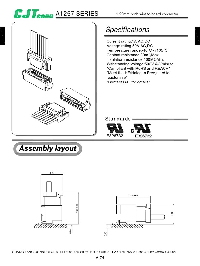 Specifications: A1257 SERIES | Download Free PDF | Electrical Connector | Electrical Engineering