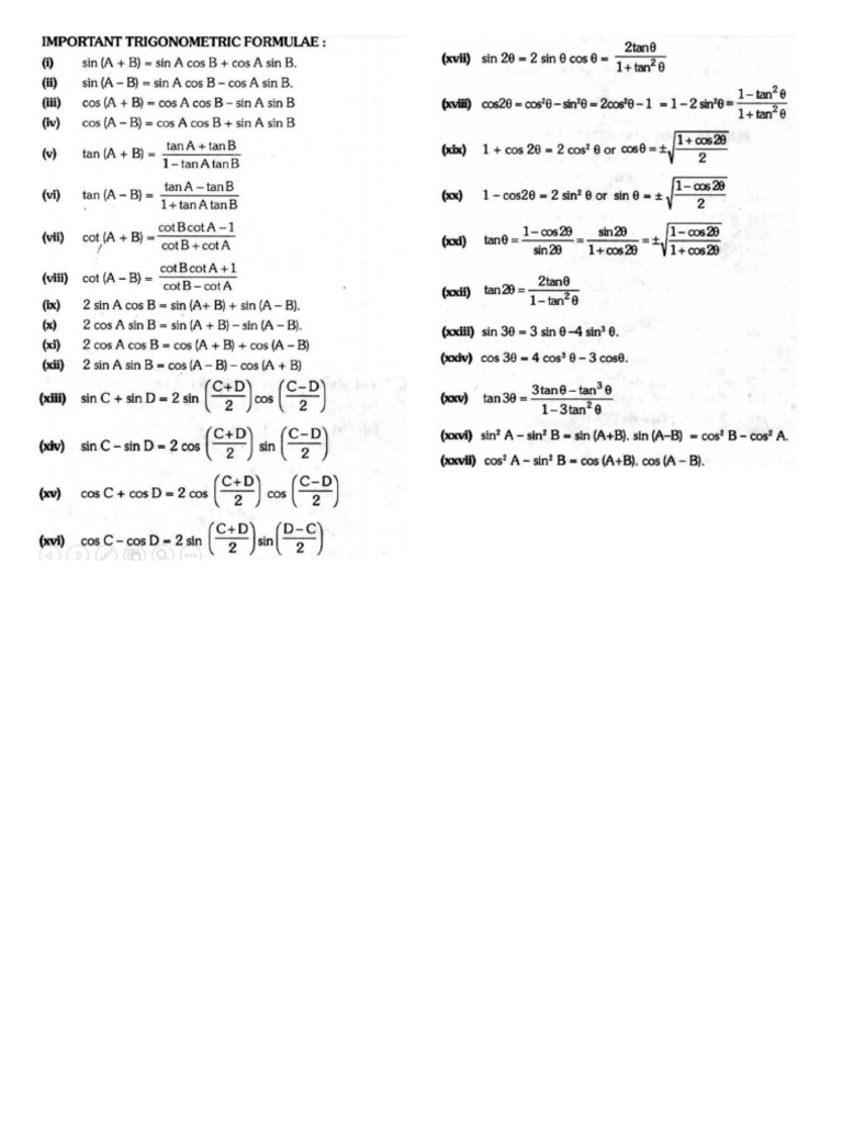 Trigo Formulae 1 | PDF