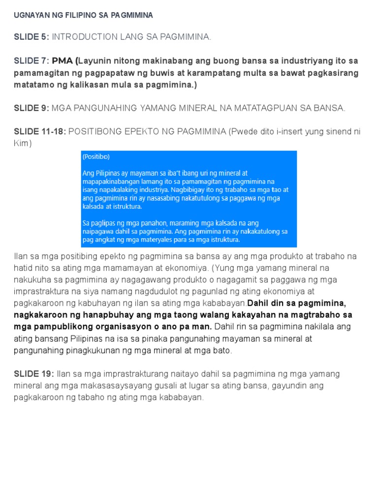 Slide 5: Introduction Lang Sa Pagmimina. Slide 7 | PDF
