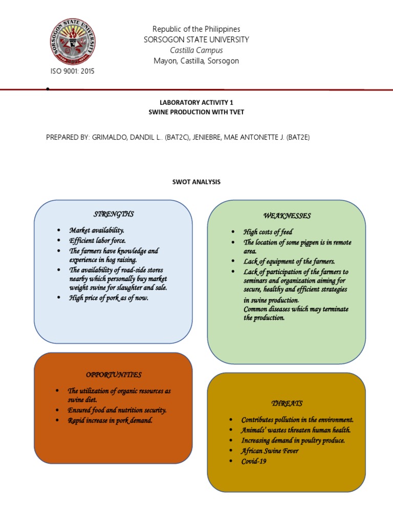 Laboratory-Activity-1-Swot Analysis | PDF | Swot Analysis | Pig