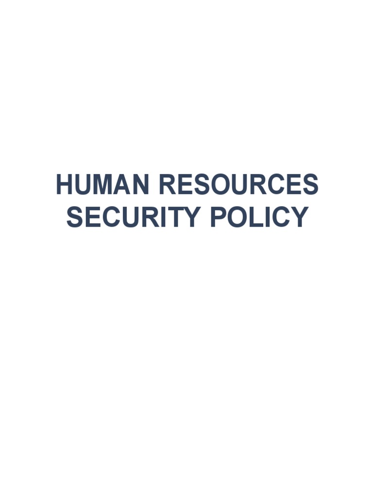 HR Security Policy 2023 | PDF | Information Security | Employment