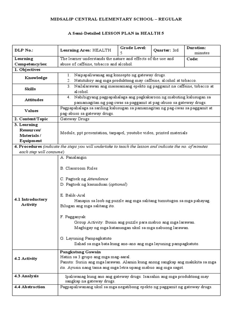LP Mapeh 5 Gateway Drugs | PDF