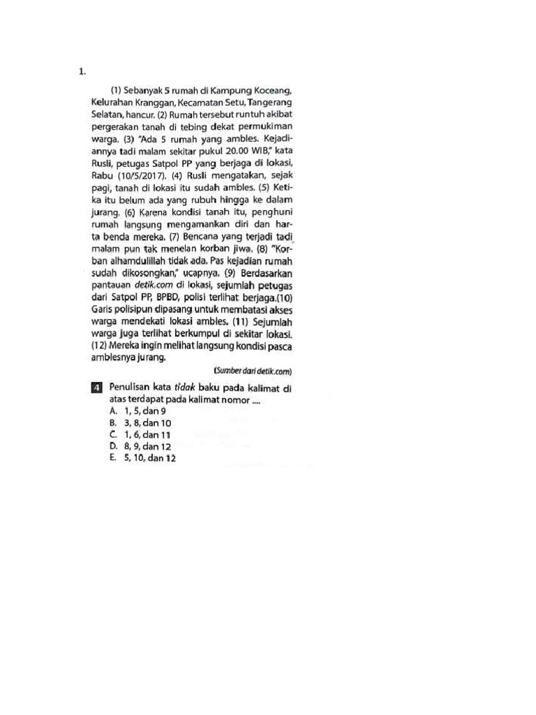 Soal Bindo Baru | PDF