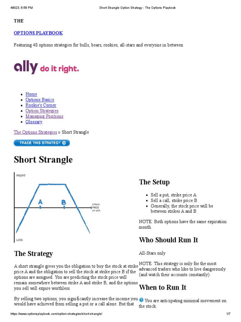 Short Strangle Option Strategy - The Options Playbook | PDF | Option ...