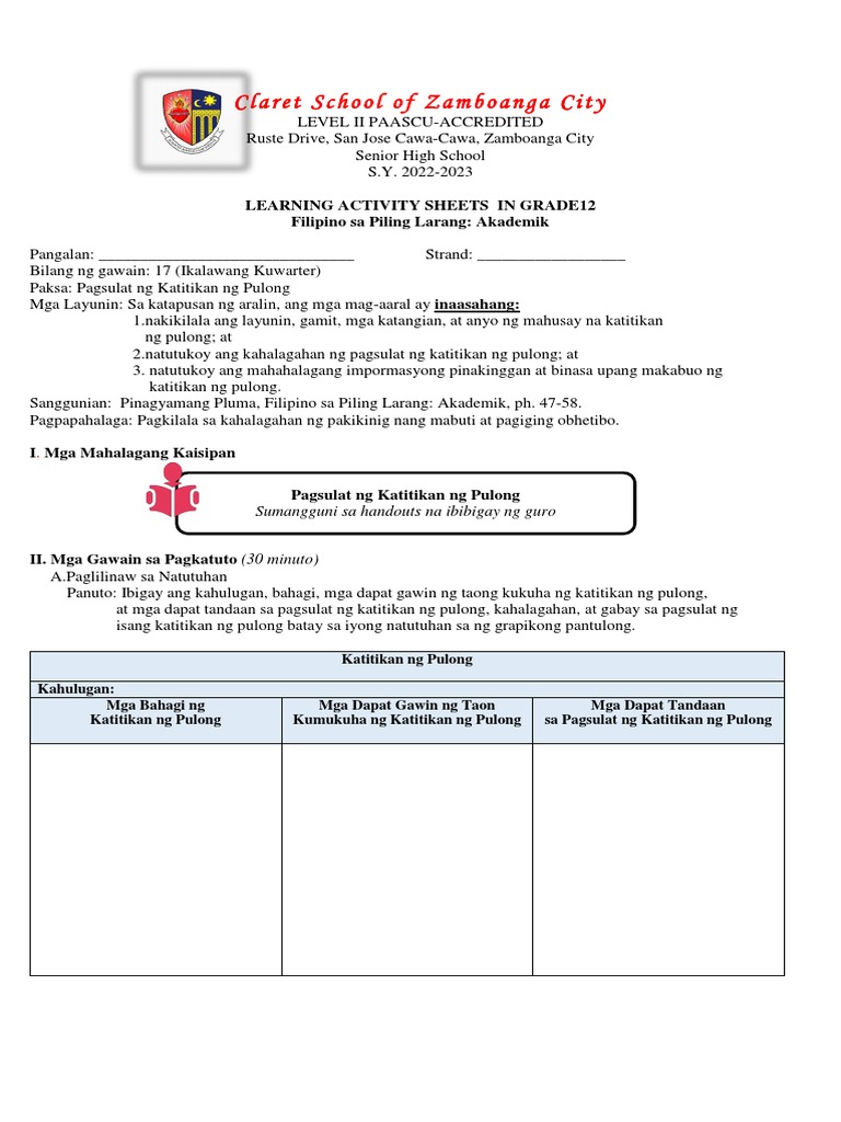Week-6-Las-17 Filipino | PDF