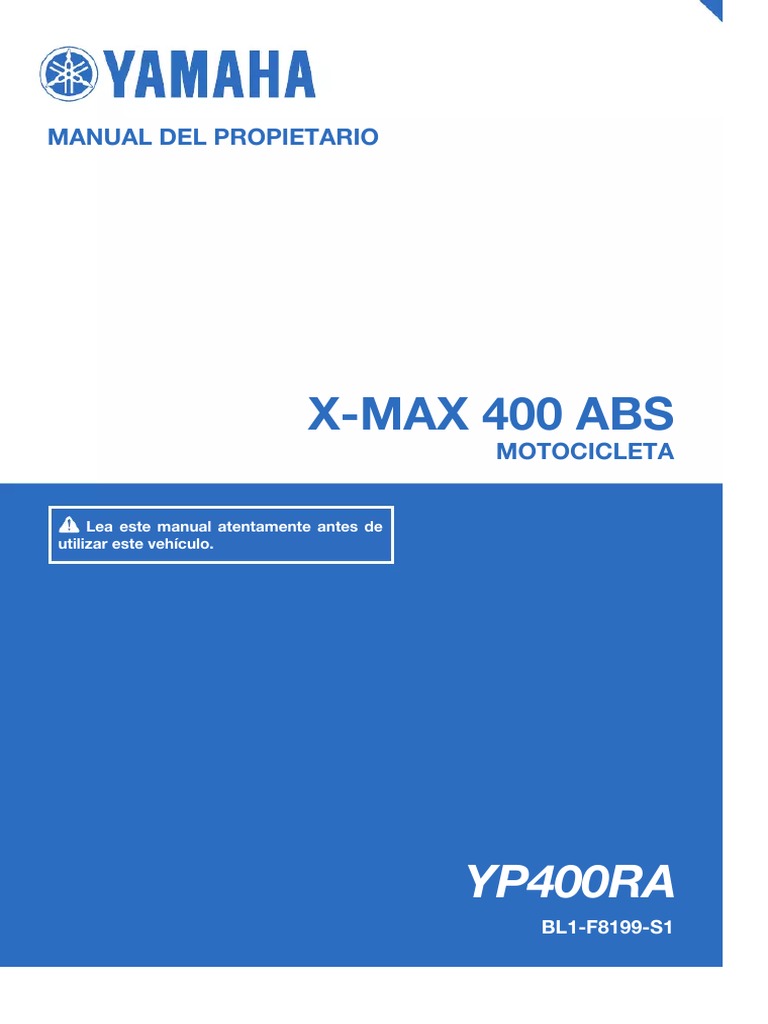 Manual Yamaha XMAX 400 (2018) (Español - 118 Páginas) | PDF