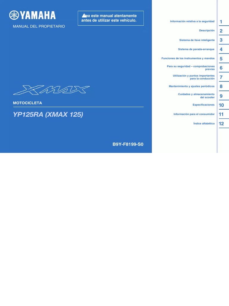 Manual del Propietario XMAX 125 | PDF