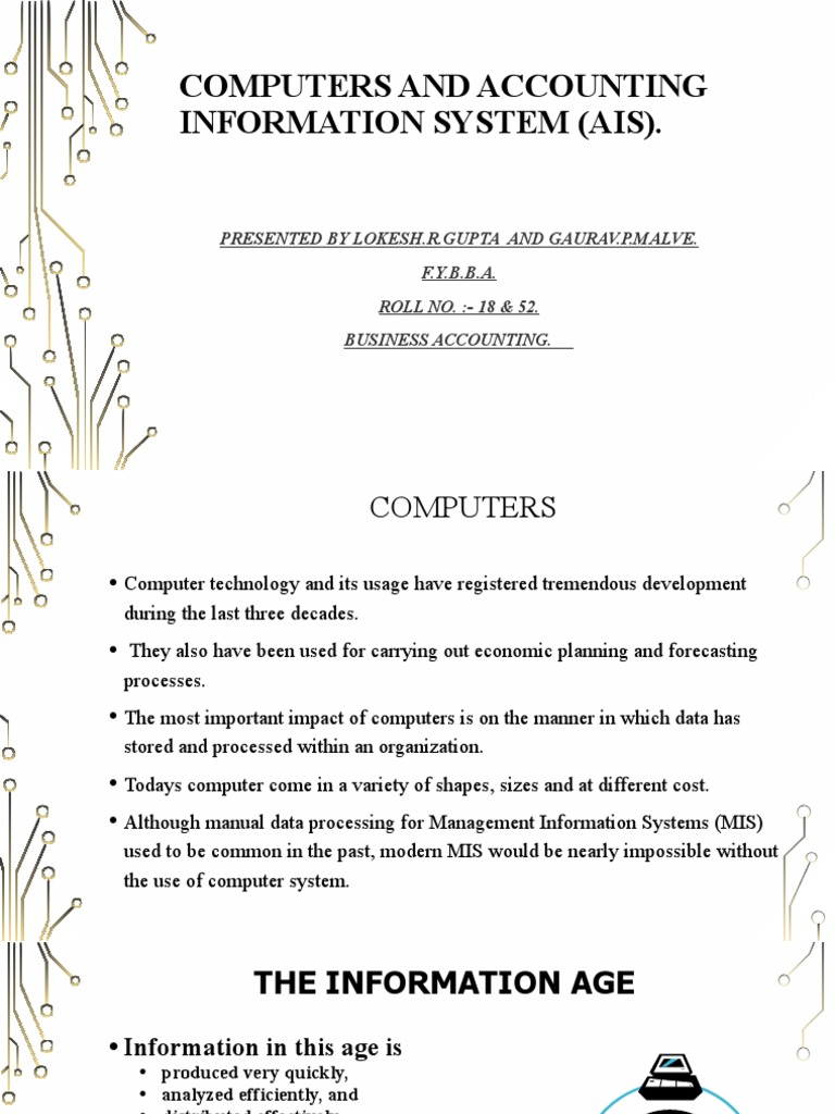 Computers and Accounting Information System (Ais) | PDF | Information System | Data