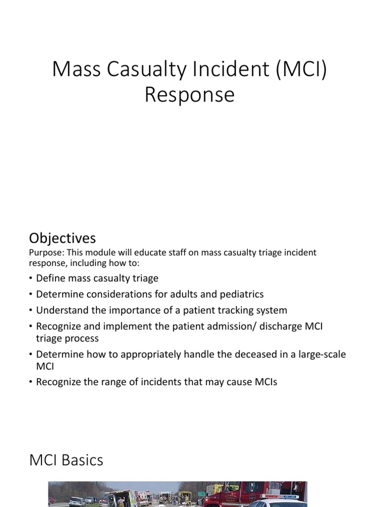 MCI Response | PDF | Emergency Department | Injury