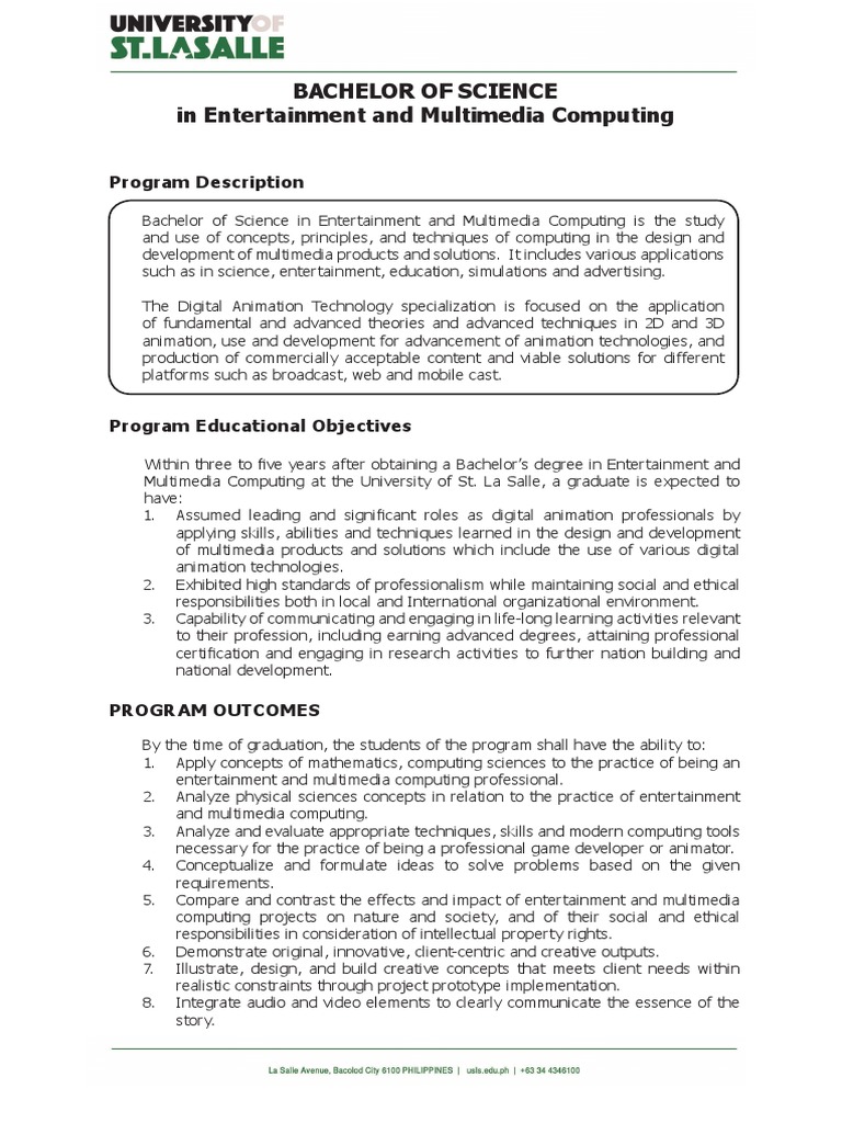 9.BS Entertainment and Multimedia Computing | PDF | 3 D Computer Graphics | Multimedia