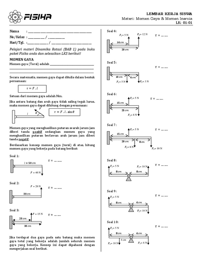 LK 01 - 01 Momen Gaya Momen Inersia | PDF
