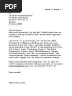 Contoh Surat Lamaran Kerja Bahasa Inggris Dan Artinya | PDF | Business