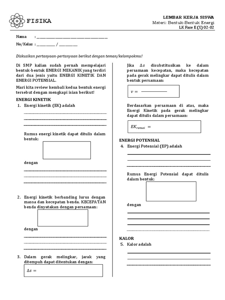 LK 02_02 - Bentuk energi | PDF