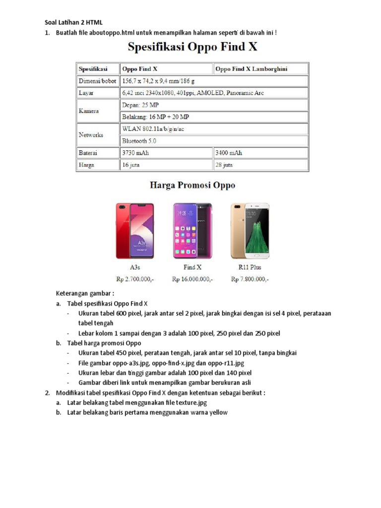 Soal Latihan 2 HTML | PDF