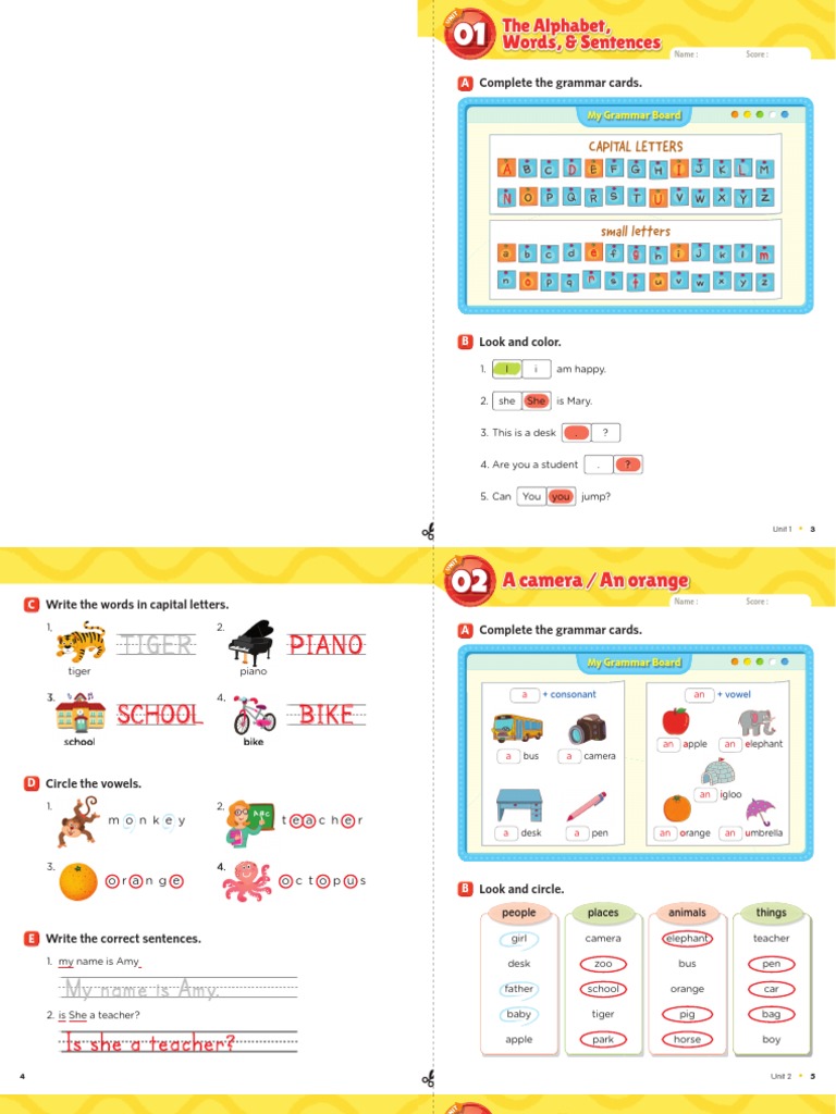 Space Kids 1 WB Answer Keys | PDF | Linguistics