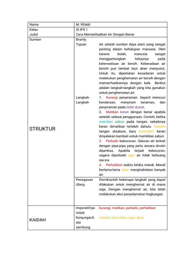 Teks Prosedur M. Rifaldi XI IPS 1 | PDF