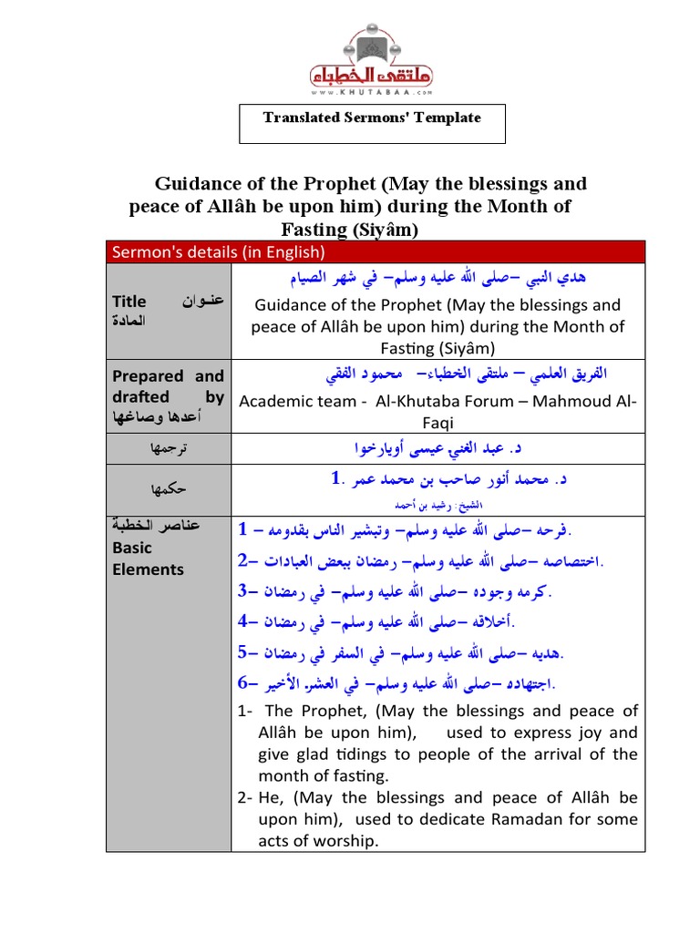 Guidance of The Prophet May The Blessings and Peace of Allâh Be Upon ...