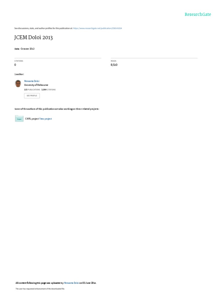 JCEM Doloi 2013: October 2013 | PDF | Consultant | Risk