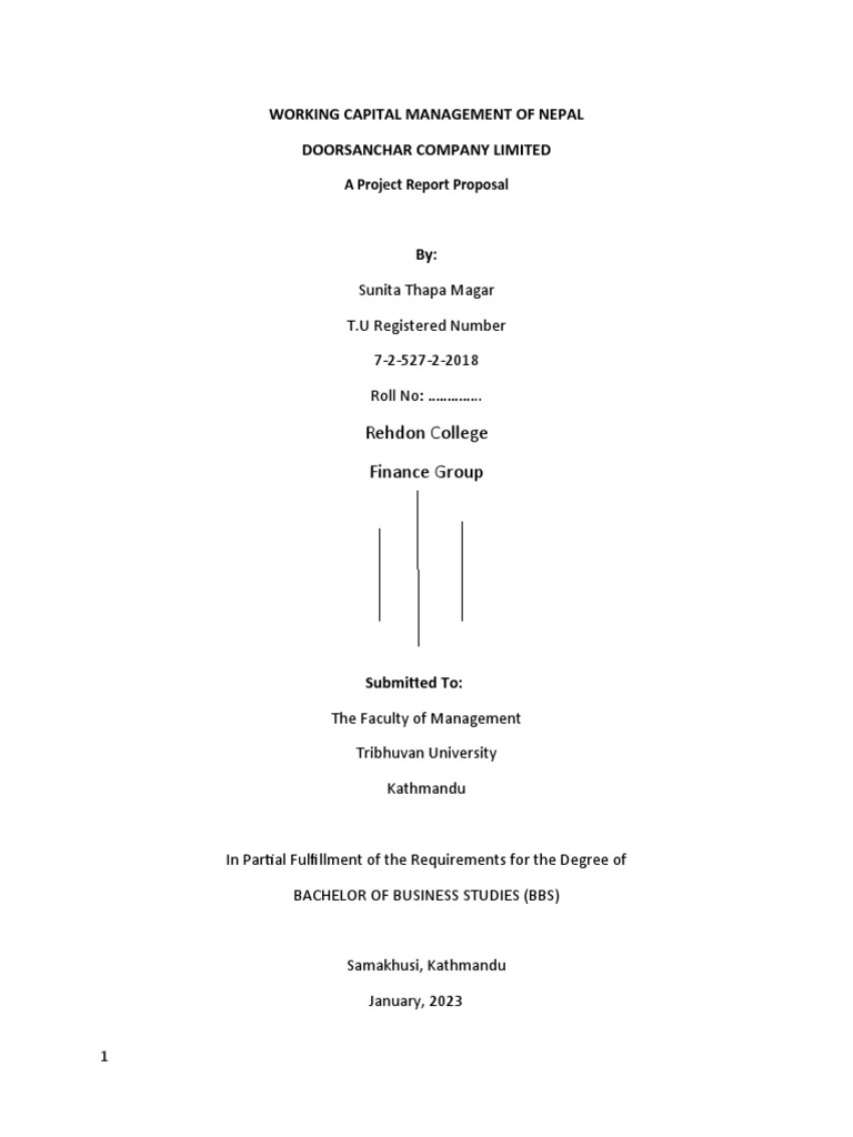 Proposal BBS 4th Year | PDF | Coefficient Of Variation | Working Capital