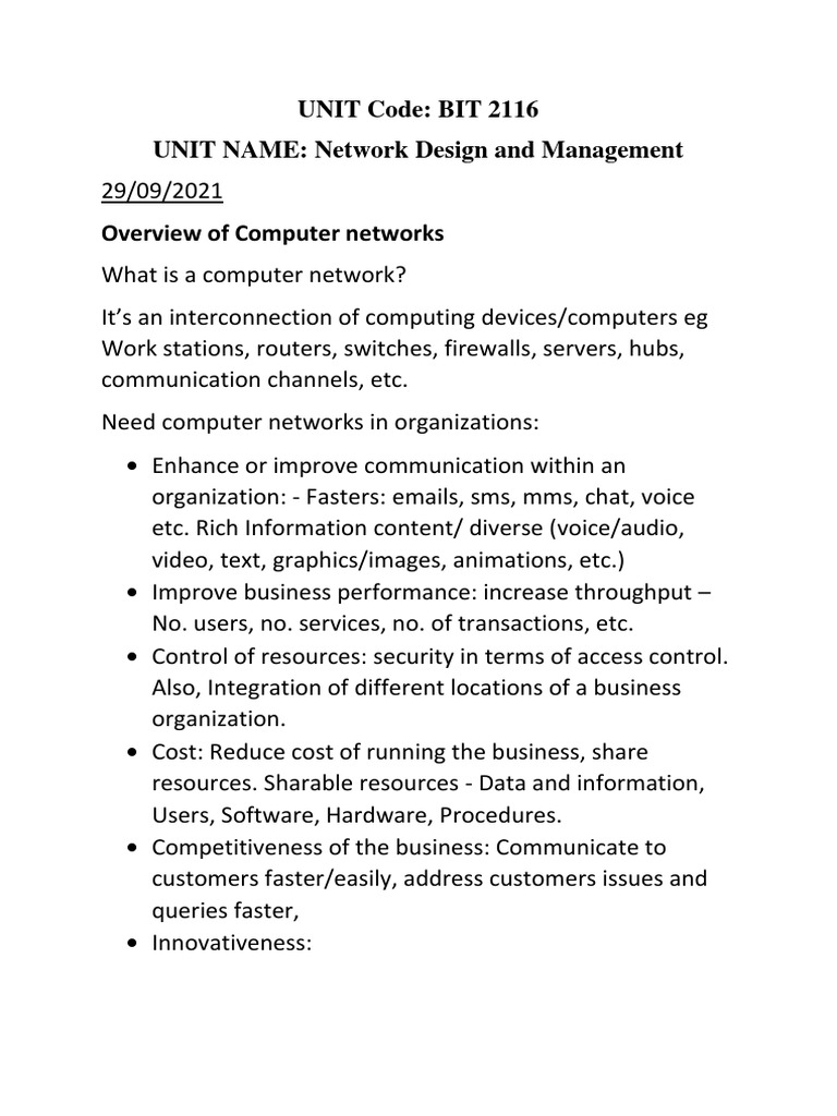 Network Design and Management Overview | PDF | Computer Network | Osi Model