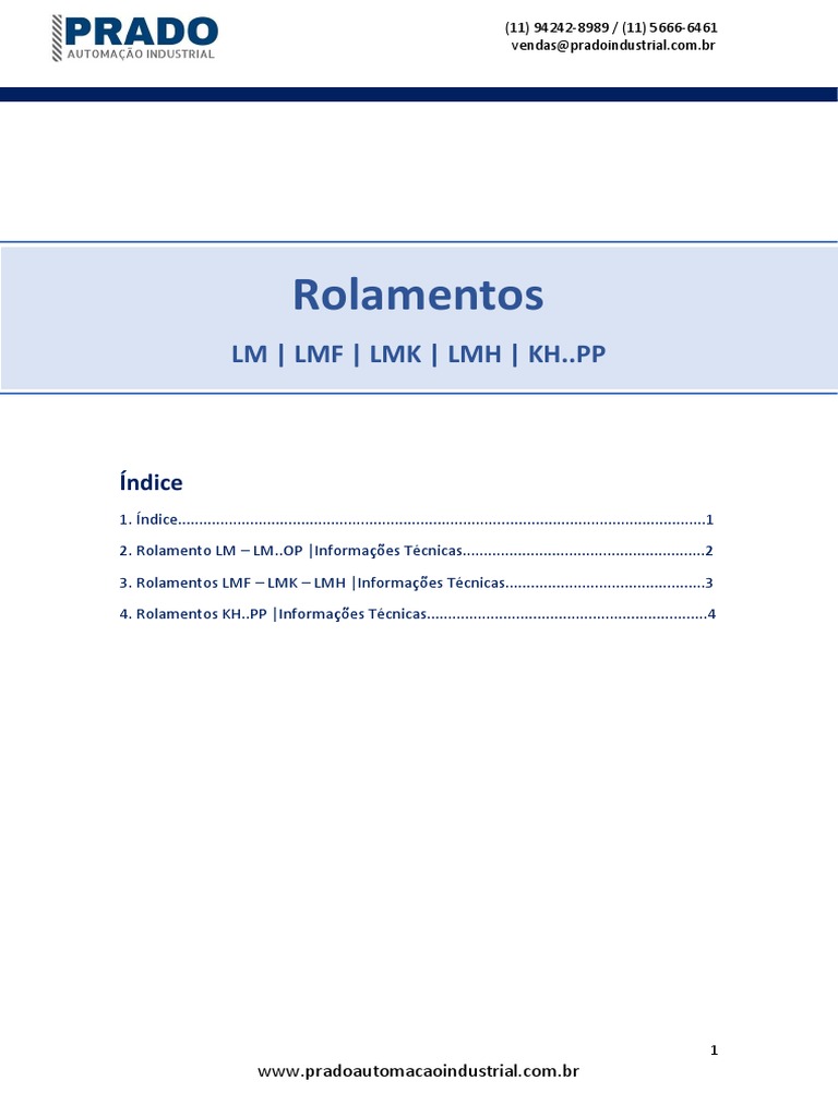 Rolamentos: LM - LMF - LMK - LMH - KH..PP | PDF | Home & Garden