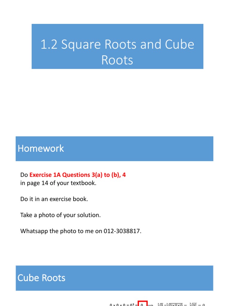 Square and Cube Roots 2 | PDF | Square Root | Recreational Mathematics