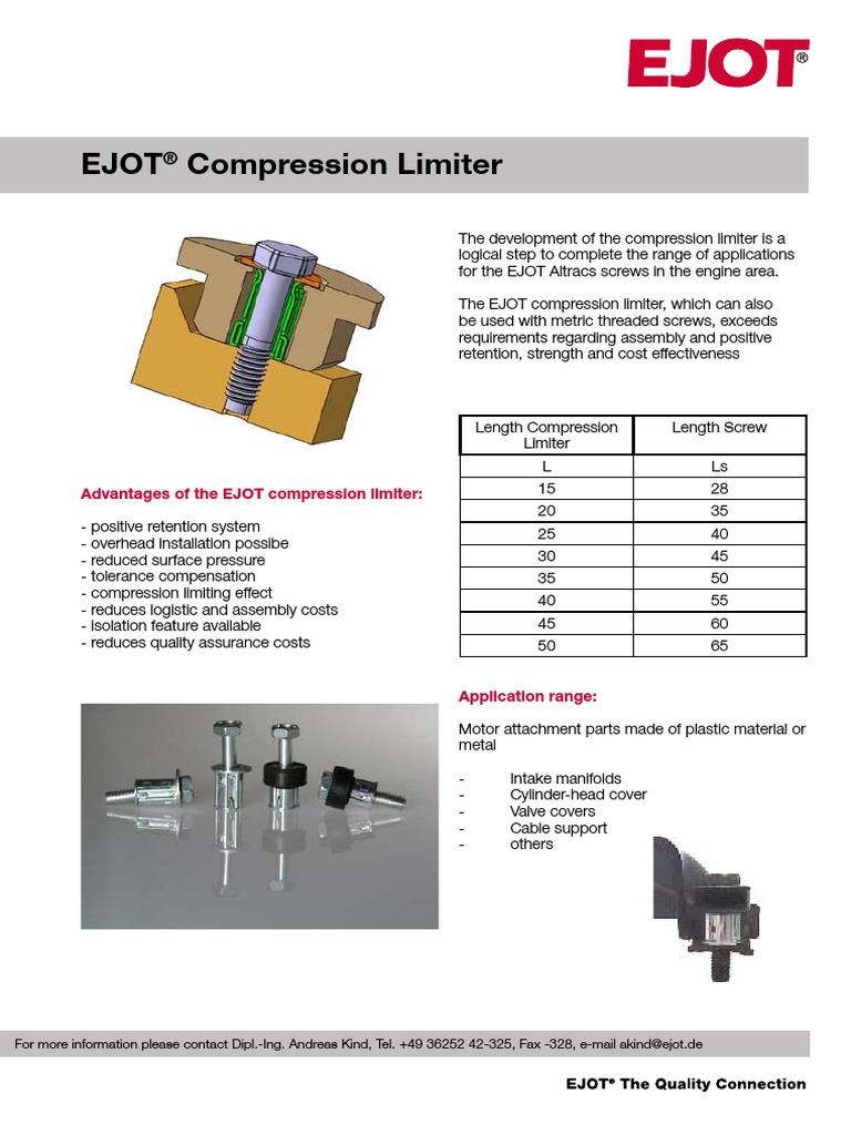 EJOT - Compression Limiter | PDF | Screw | Vehicle Parts