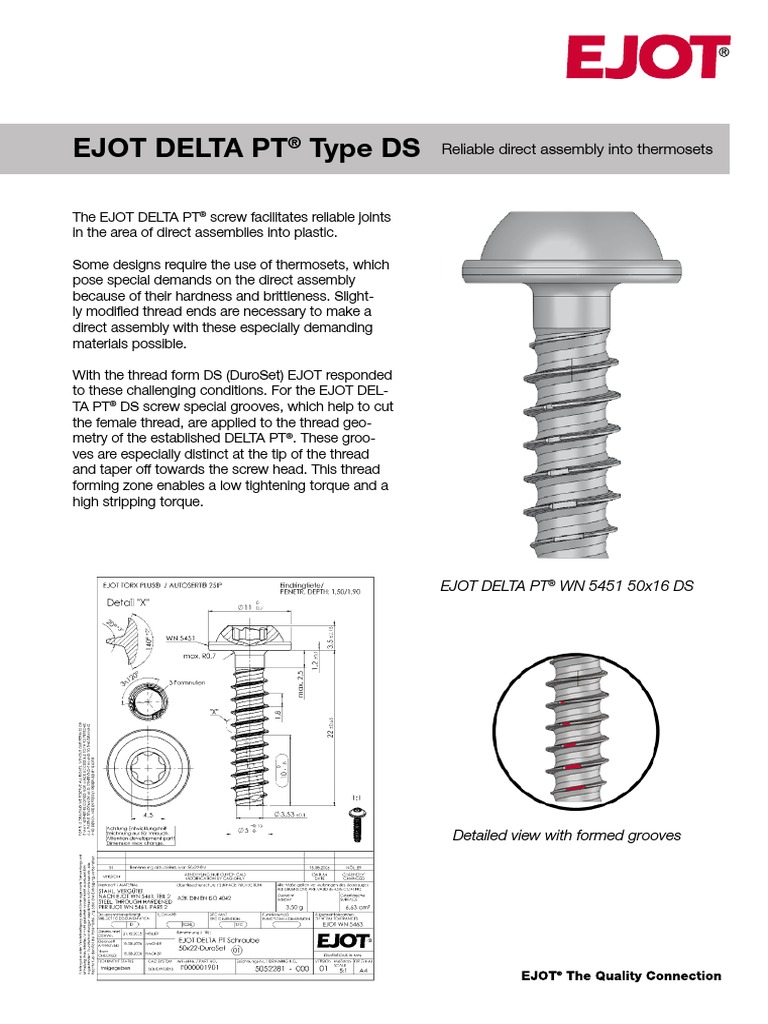 Ejot - Delta PT Ds | PDF | Screw | Manufactured Goods