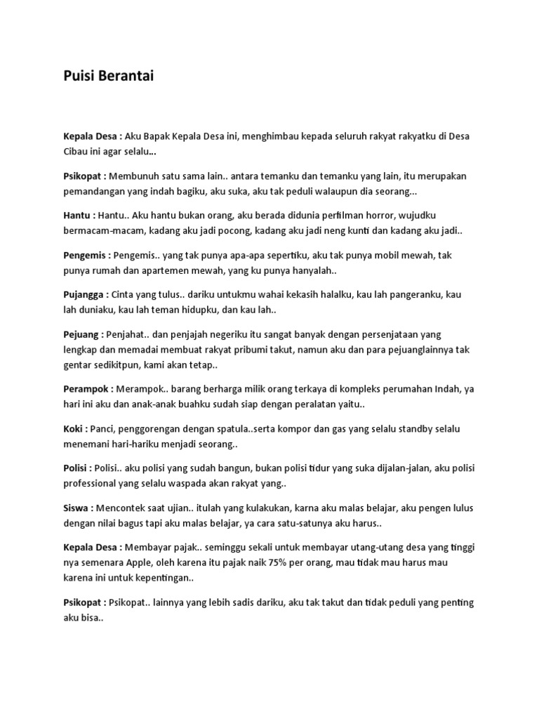 Puisi Berantai | PDF