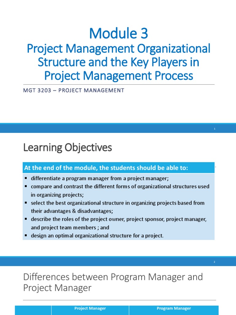 Module 3 Key Players in The Project Management Process | PDF | Project ...