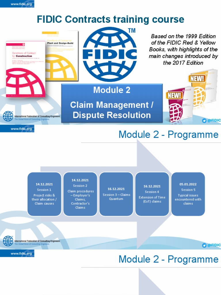FIDIC Contracts Training Course: Claim Management / Dispute Resolution ...