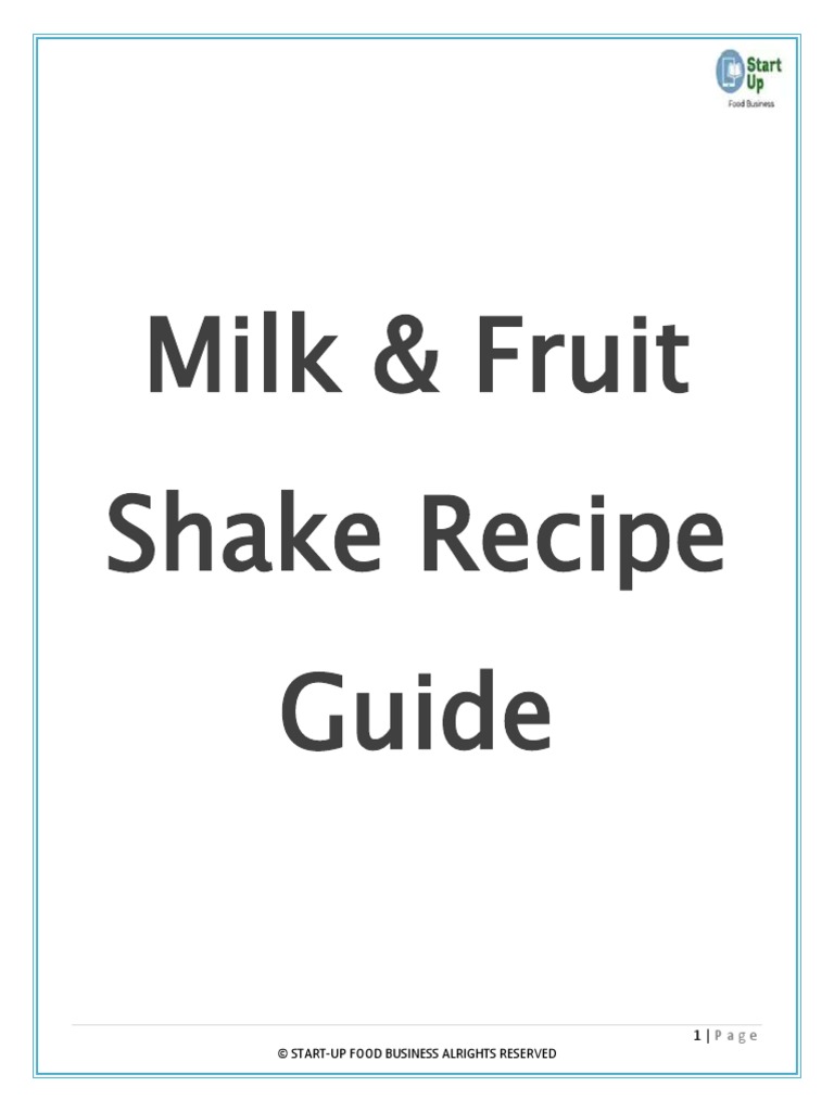 Milk - Fruit Shake Recipes | PDF | Teaspoon | Milkshake