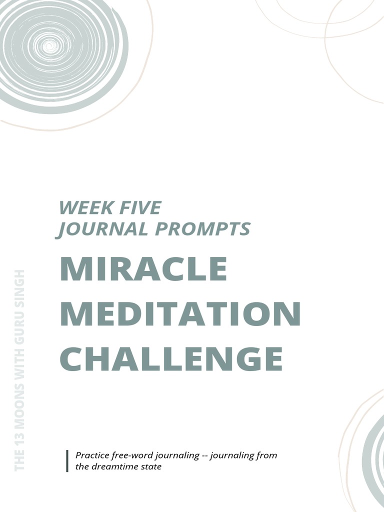 Miracle Meditation Challenge: Week Five Journal Prompts | PDF