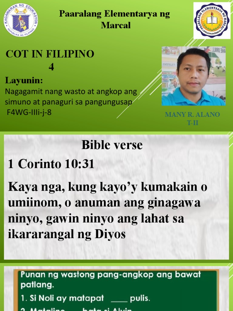 COT Powerpoint Presentation - Q3-April 11, 2023 Filipino | PDF