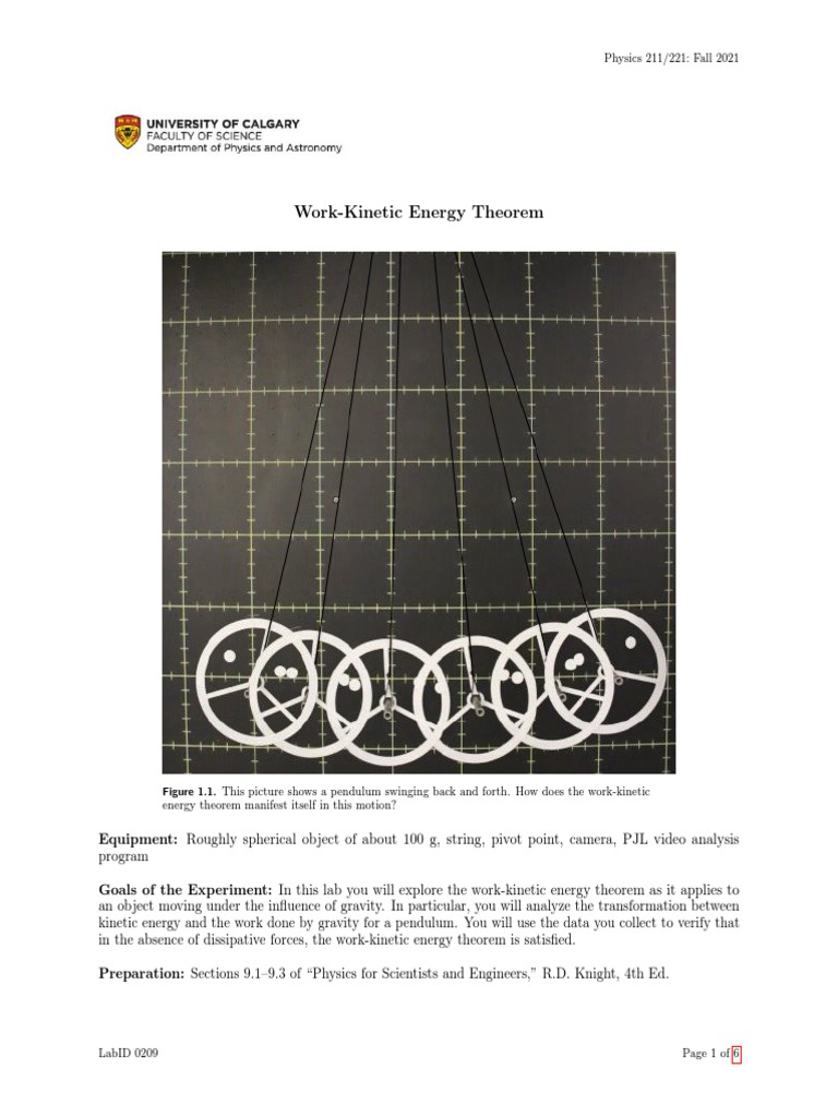 Work Energy Theorem FA2021 | PDF | Force | Mass