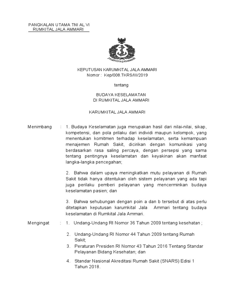 TKRS 13.1 Budaya Keselamatan | PDF