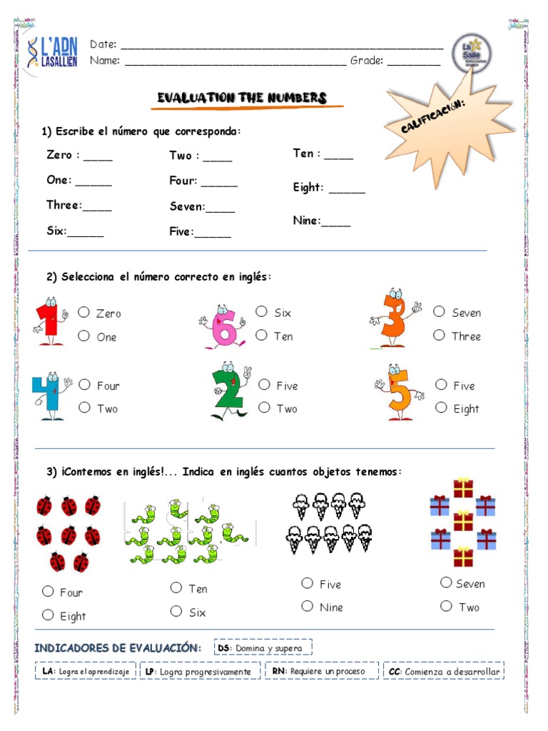 Test 1° - The Numbers | PDF