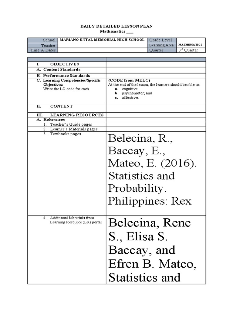 DAILY DETAILED LESSON PLAN Format | PDF | Communication | Learning