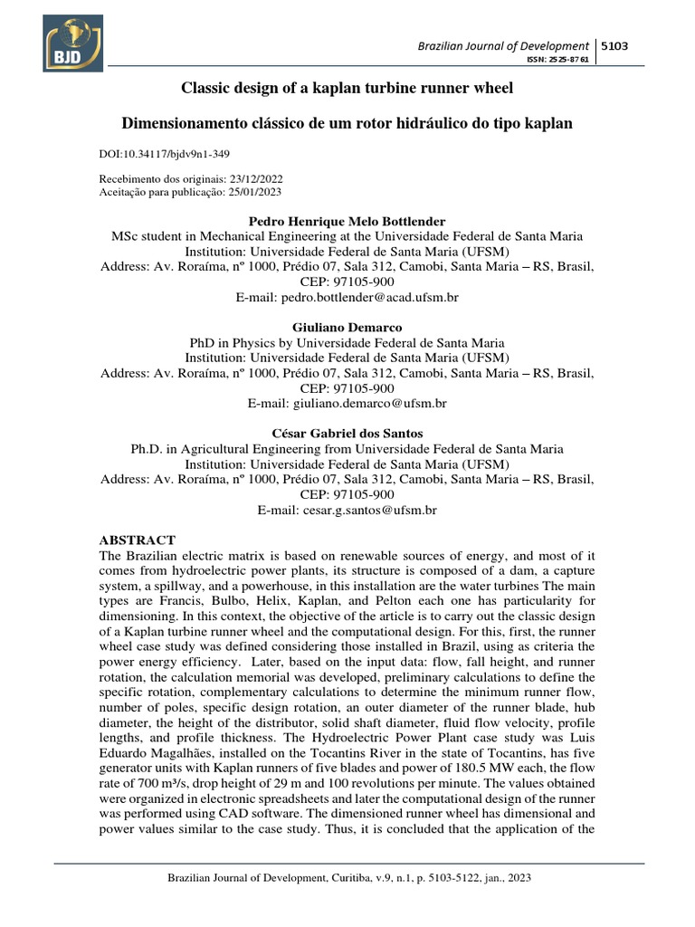 Classic Design of A Kaplan Turbine Runner Wheel | PDF | Power Station ...