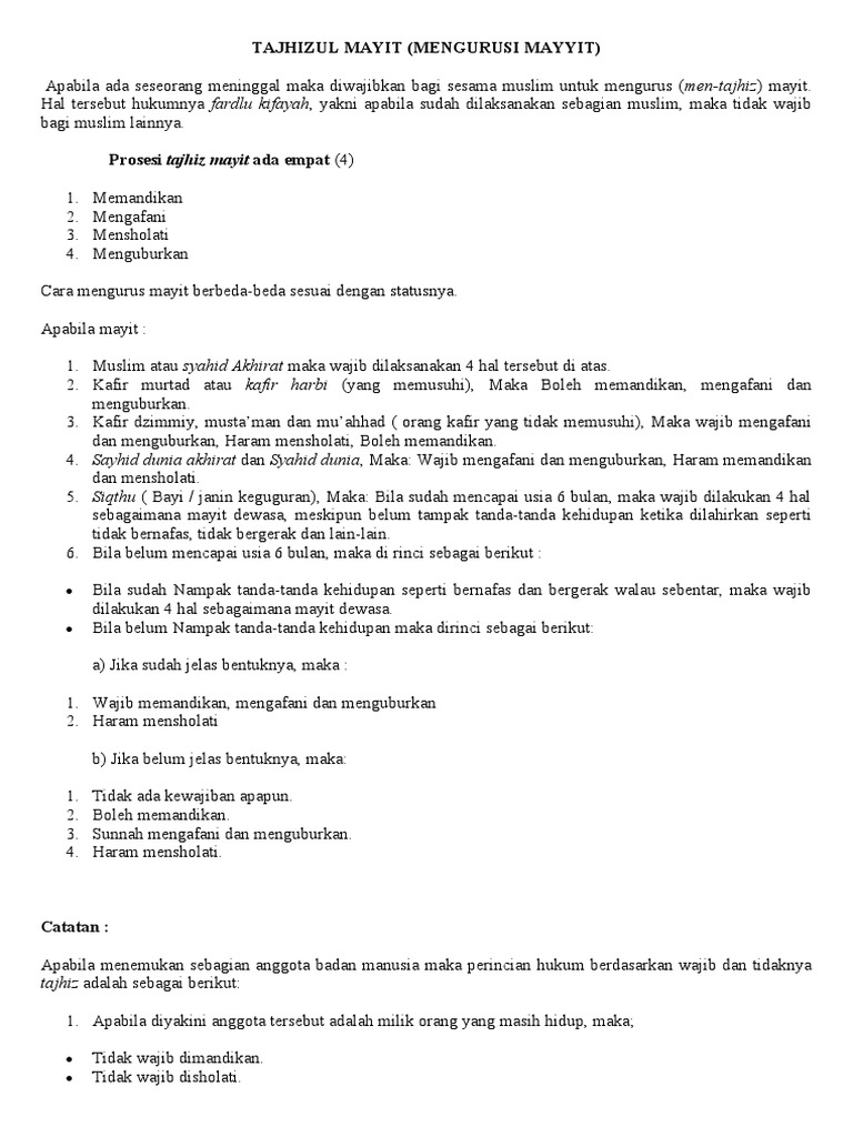 Panduan Lengkap Tajhizul Mayit | PDF | Kajian Bahasa Asing | Kesehatan ...