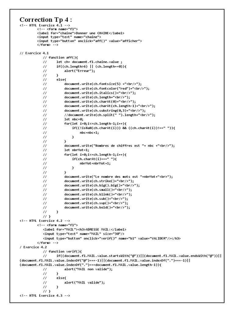 Correction TP 4 | PDF