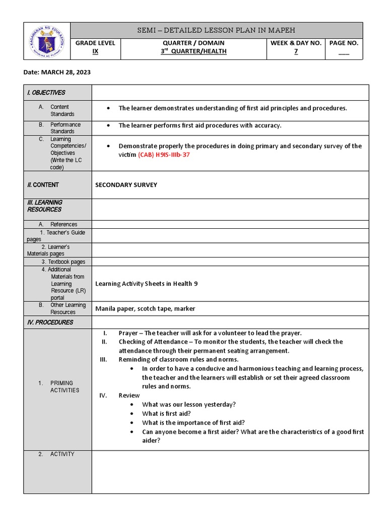 LP 20 Health Q3 | PDF | First Aid | Cardiopulmonary Resuscitation