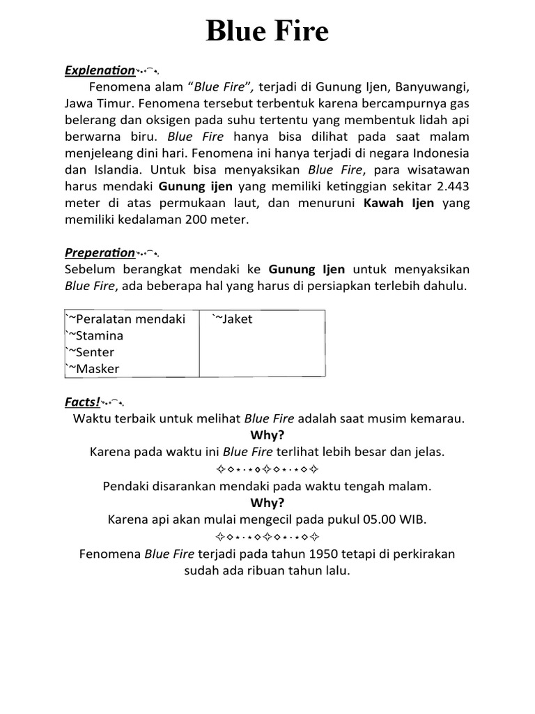 Blue Fire Pdf