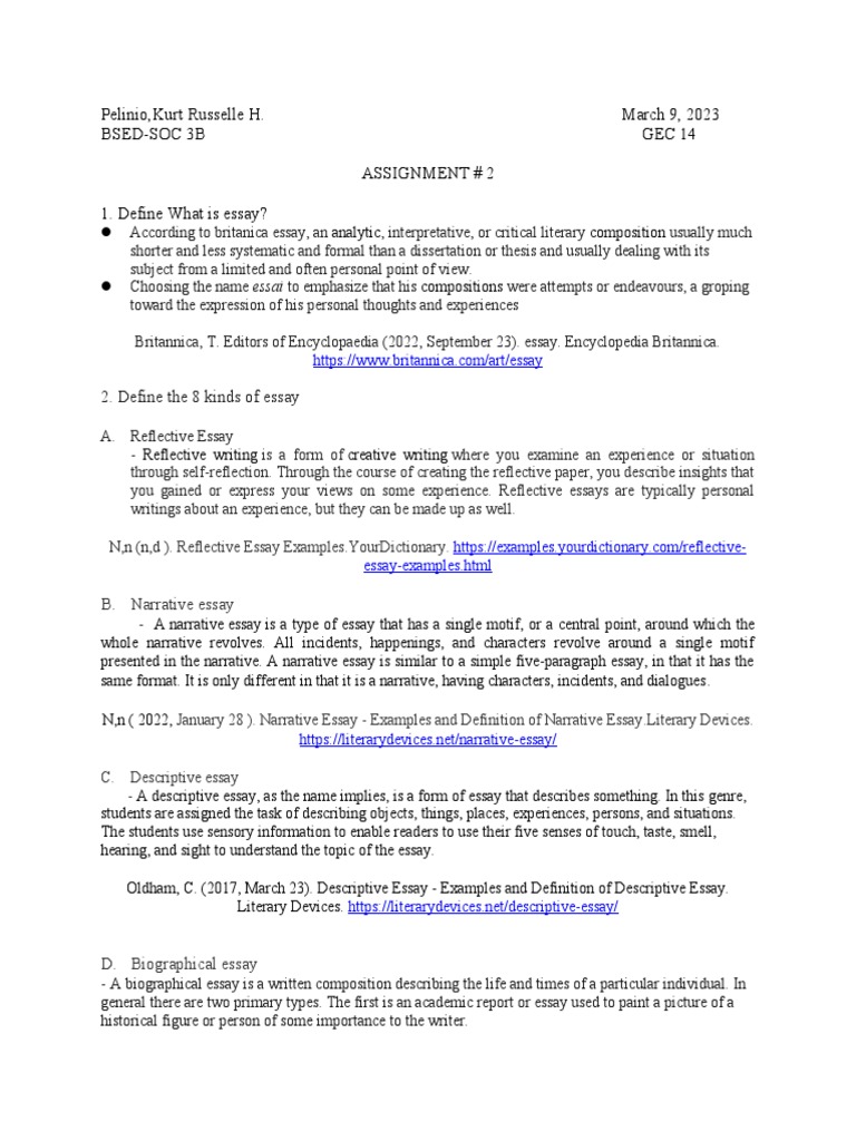 ESSay | Download Free PDF | Essays | Narrative