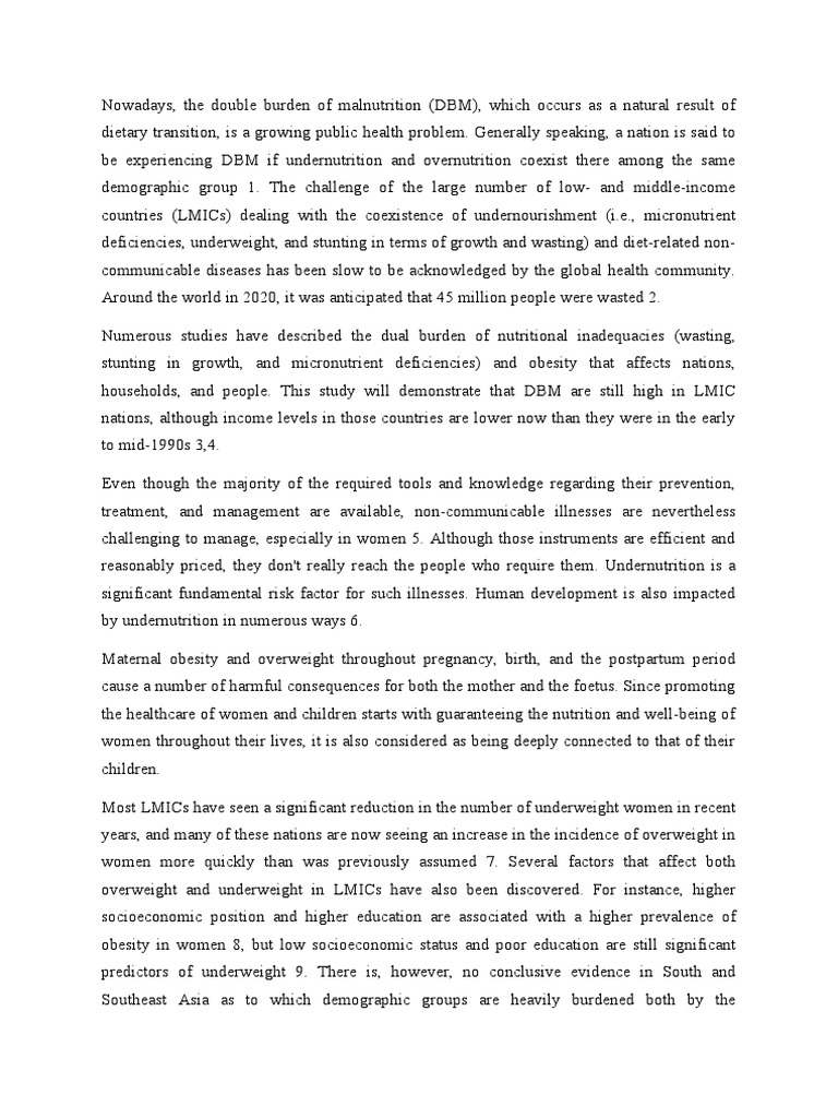 Intro DBM 2 | PDF | Malnutrition | Determinants Of Health