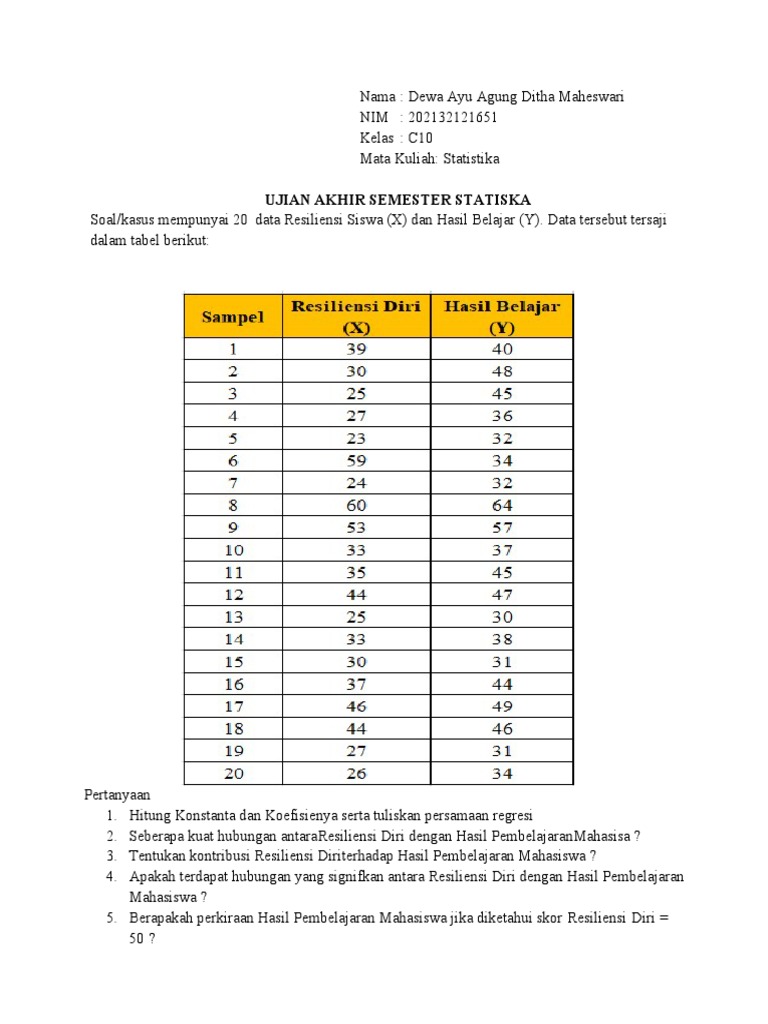 Uas Statistika | PDF