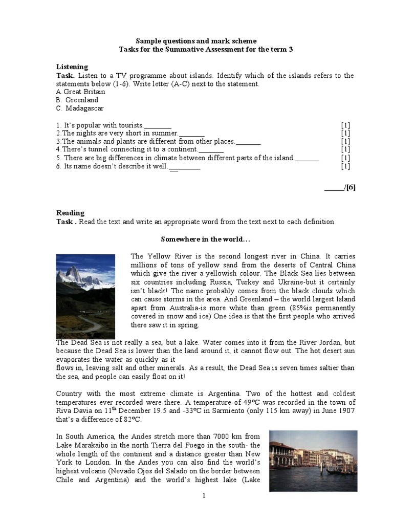 8 TH Grade SA For The 3rd Term | PDF | Andes | Island