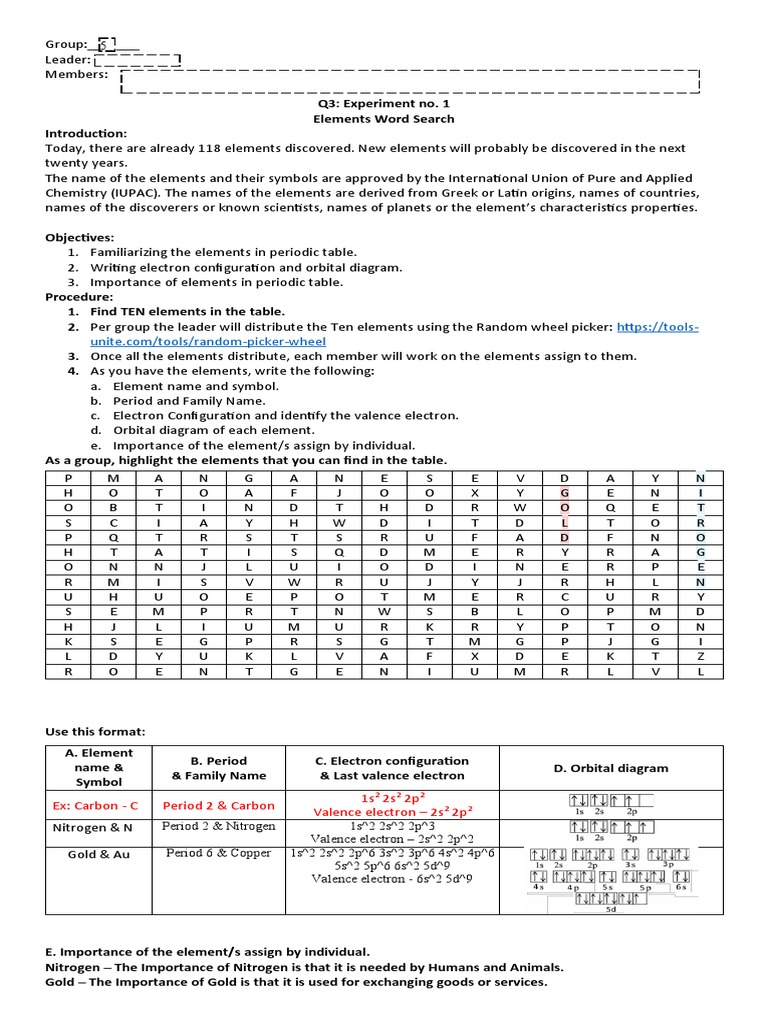 Q3 Experiment | PDF | Chemical Elements | Periodic Table