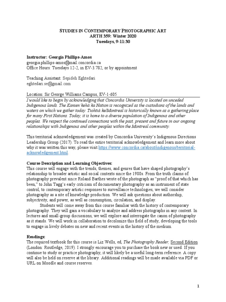 ARTH359 Syllabus | PDF | Libraries | Plagiarism